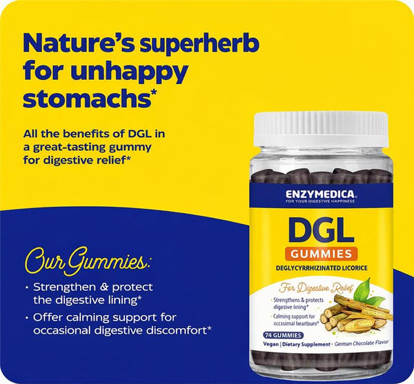 DGL Stomach Soothe Gummies | German Chocolate Flavored